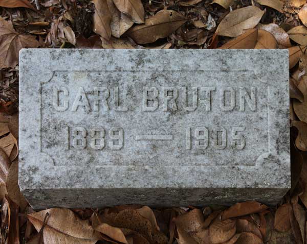 Carl Bruton Gravestone, Evergreen Cemetery