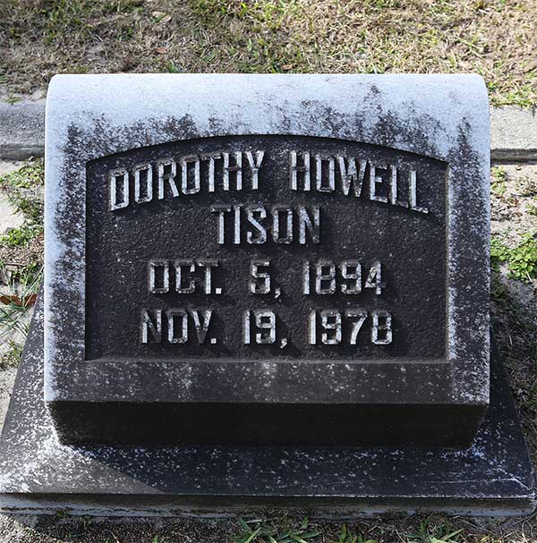Dorothy Howell Tison Gravestone, Evergreen Cemetery