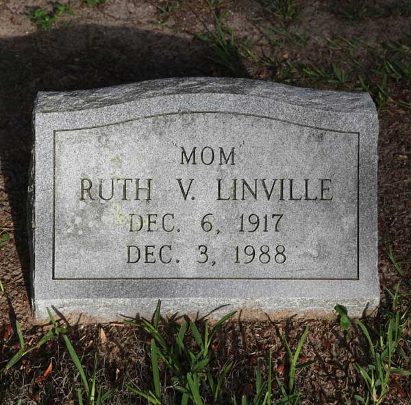 Ruth V. Linville Gravestone, Evergreen Cemetery